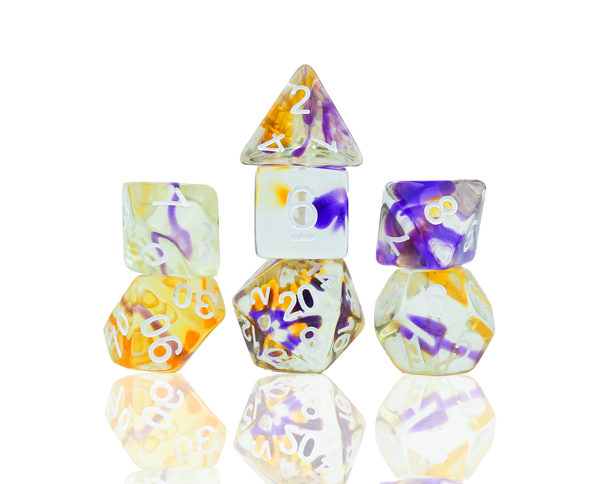 Violet Swirl Dice Set – Sirius Dice