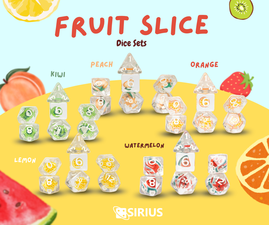 Fruit Slice Dice Sets – Sirius Dice