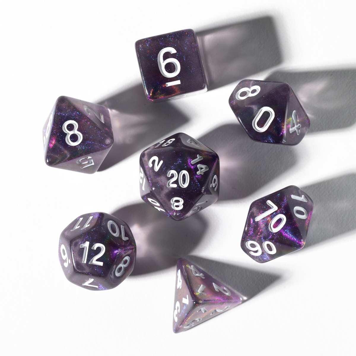 Unearthed Treasure Amethyst 7-Piece Polyhedral RPG Dice Set | Sirius D ...