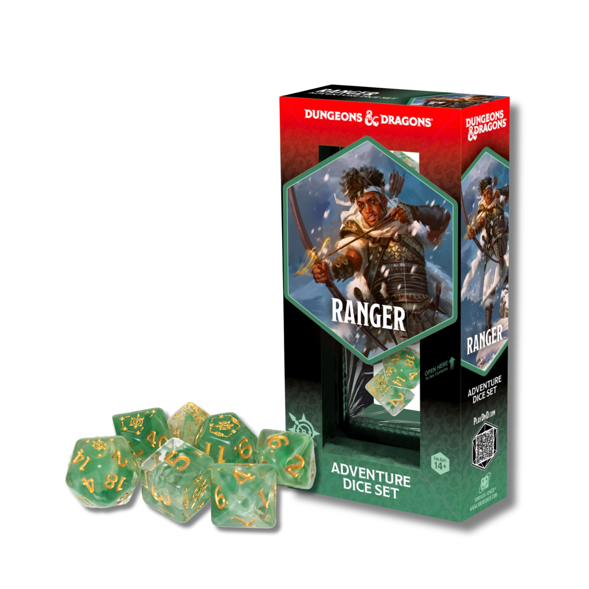 Dungeons & Dragons Adventure Dice - Ranger: White / Green | Sirius Dic ...