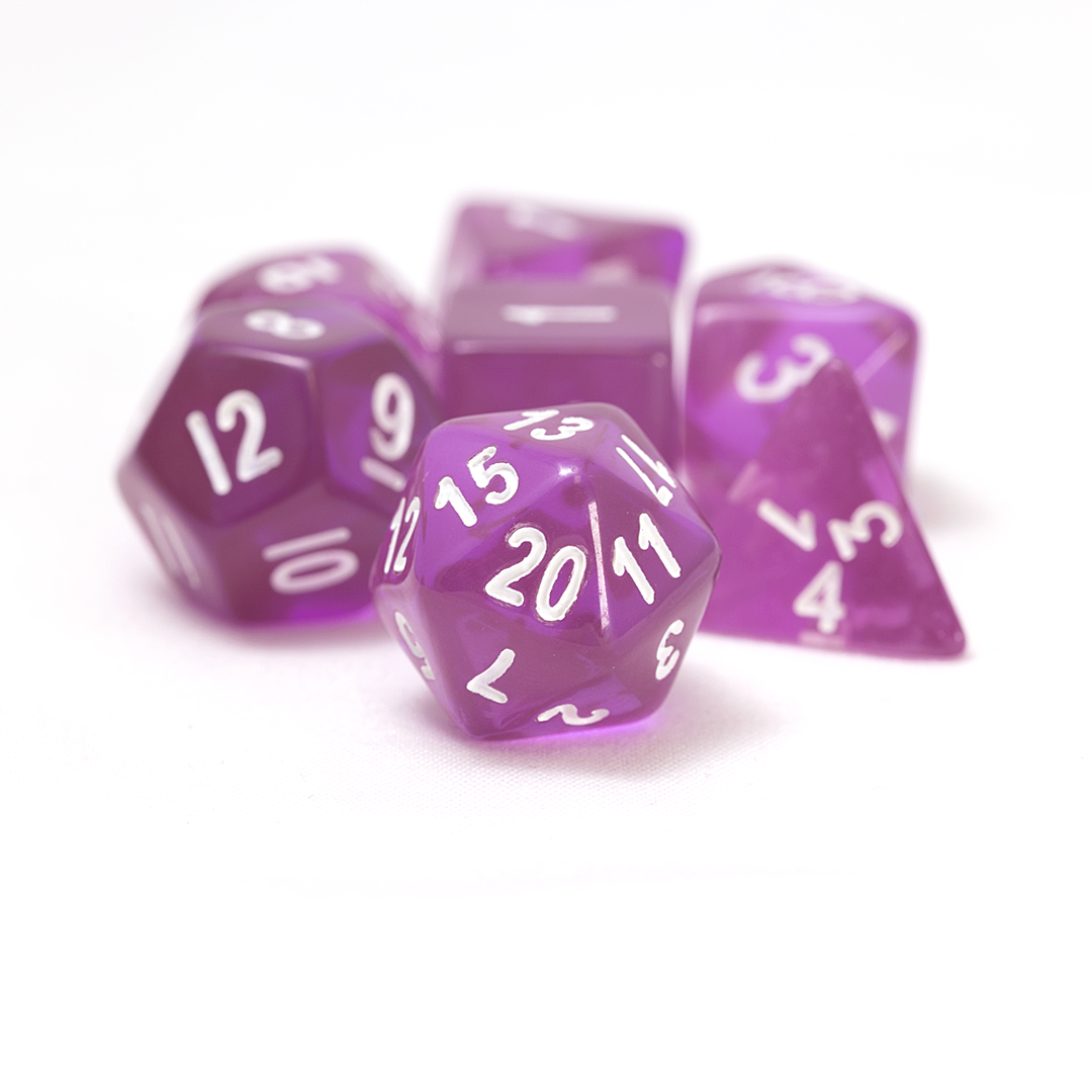 Translucent Purple Dice Set | D&D Dice | Sirius Dice